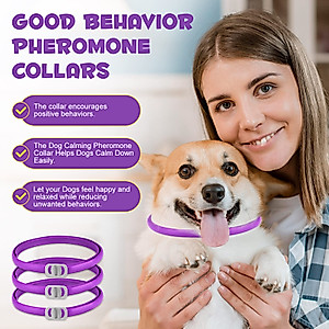 3 Pack Calming Collar for Dogs, Pheromone Collar for Dog Anxiety Relief, Adjustable Dogs Calm Collar Reduce Separation Anxiety Stress, Anti-Loose Dog Collar Fit Medium Large Puppy
