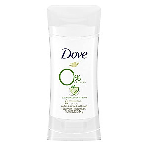 Dove 0% Aluminum Deodorant Stick Non irritating for Underarm Care Cucumber and Green Tea, 2.6 Oz