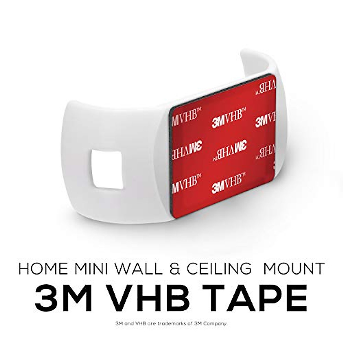 Screwless Wall & Ceiling Mount for Google Home Mini, Stick On Holder - Easy Install, No Tools, by Brainwavz (GMN01) (White)