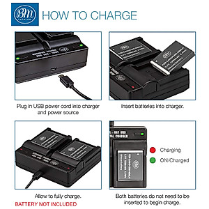 BM NB-6L Dual Battery Charger for Canon PowerShot S120, SX170 IS, SX260 HS, SX280 HS, SX500 IS, SX510 HS, SX520 HS, SX530 HS, SX600 HS, SX610 HS, SX700 HS, SX710 HS, ELPH 500 HS, D10, D20, D30 Cameras
