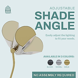 Home Intuition Classic Antique Retro Adjustable Leaning Piano Lamp Banker Desk Light (Brushed Brass)