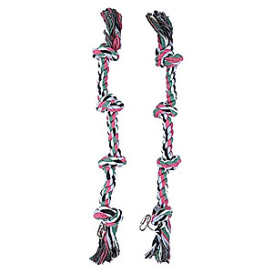 Zerodis Pet Bird Chew Cotton Rope Toys, Cotton Woven Rope Hammock Hanging on Parrot Cage, Parrots Biting Climbing Toys Cage Pendant Accessory