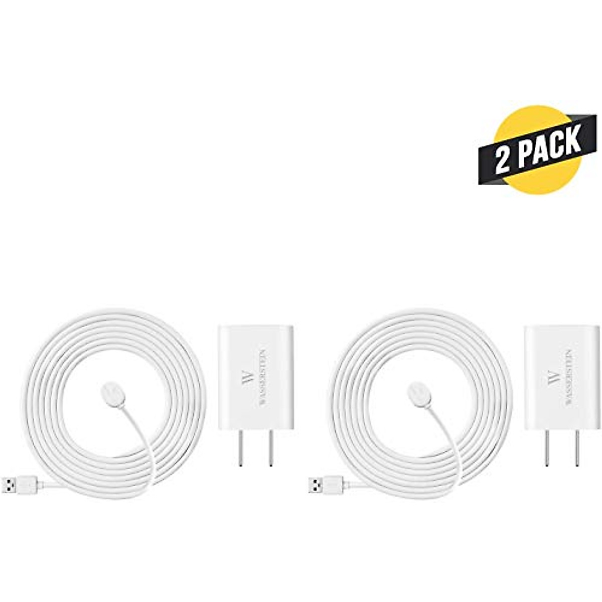 16ft/4.8m Weatherproof Outdoor Charging Cable with Quick Charge Adapter Compatible with Arlo Ultra/Ultra 2/Pro 3/Pro 4 (2 Pack, White) (NOT Compatible with Arlo Essential Spotlight)