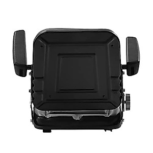 Black Universal Seat, Replacement Forklift Seat Garden Tractor Seat Universal Lawn Mower Seat Tractor Suspension Seat with Adjustable Backrest