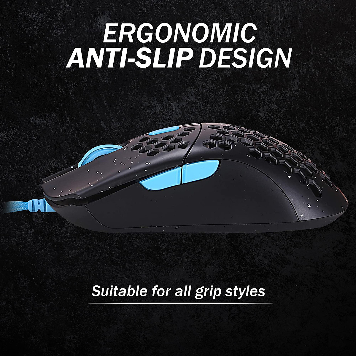 HK Gaming Sirius M Ultra Lightweight Honeycomb Shell Gaming Mouse | 54 Grams | 16000 cpi | USB Wired | 6 programmable Buttons | On-Board Memory | Anti Slip Grips | Sirius-M 16000cpi Phantom
