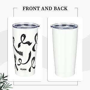 Uniwneds May Is Melanoma Awareness Month Mugs Stainless Steel Tumbler With Lid And Straw 20 Oz Insulated Travel Coffee Mugs Cap Bottle Gifts For Women Men