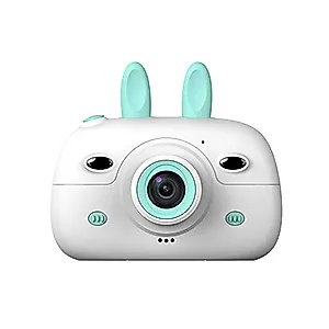 MCJL Child Camera Child Digital Camera Photograph Print Camera Cartoon Rabbit Video Recorder 1080P High List Anti Dual Lens 2.4 Inch IPS Screen,Blue,No Memory Card