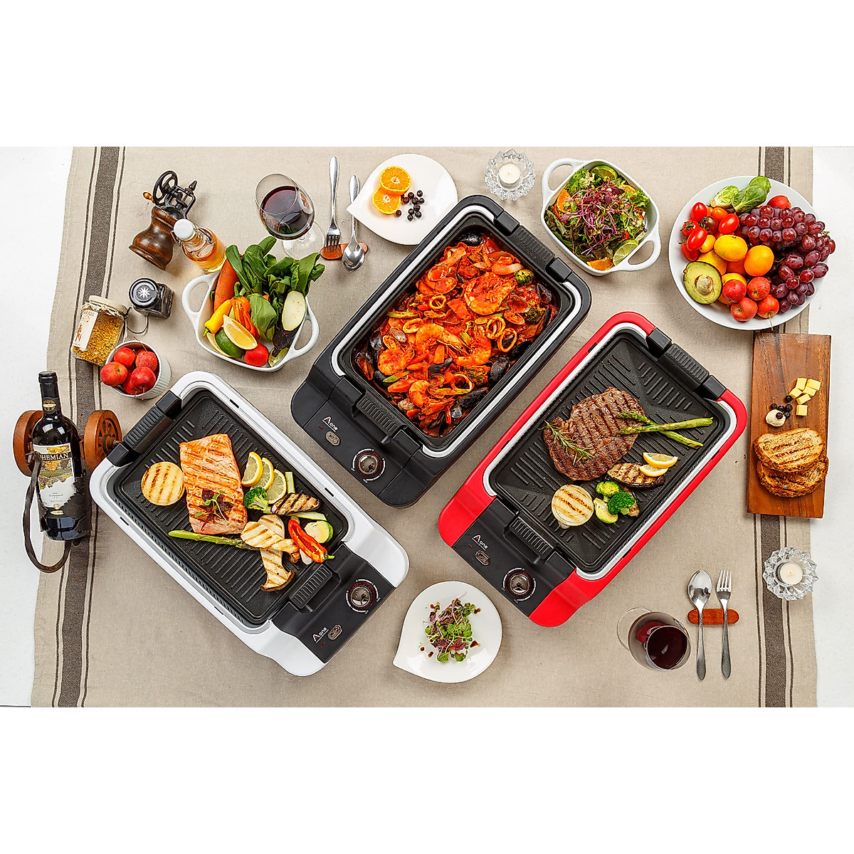 Aplusone Grill - Smokeless Electric Eco-Friendly Indoor Grill, Eliminate Smoke and Odor (Black)