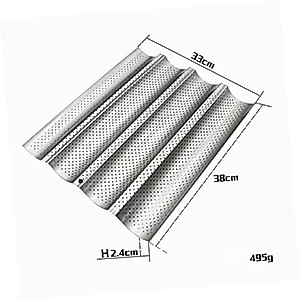 BIENKA 2pcs Breadstick Stainless Nonstick Supplies Tray Oven L Long Mould Toast Loaves Wave Molds for Bread Kitchen Home Pan Gutter Bakers Bake Waved -Slot Italian Pans Size Tool Cake bread pan (Colo