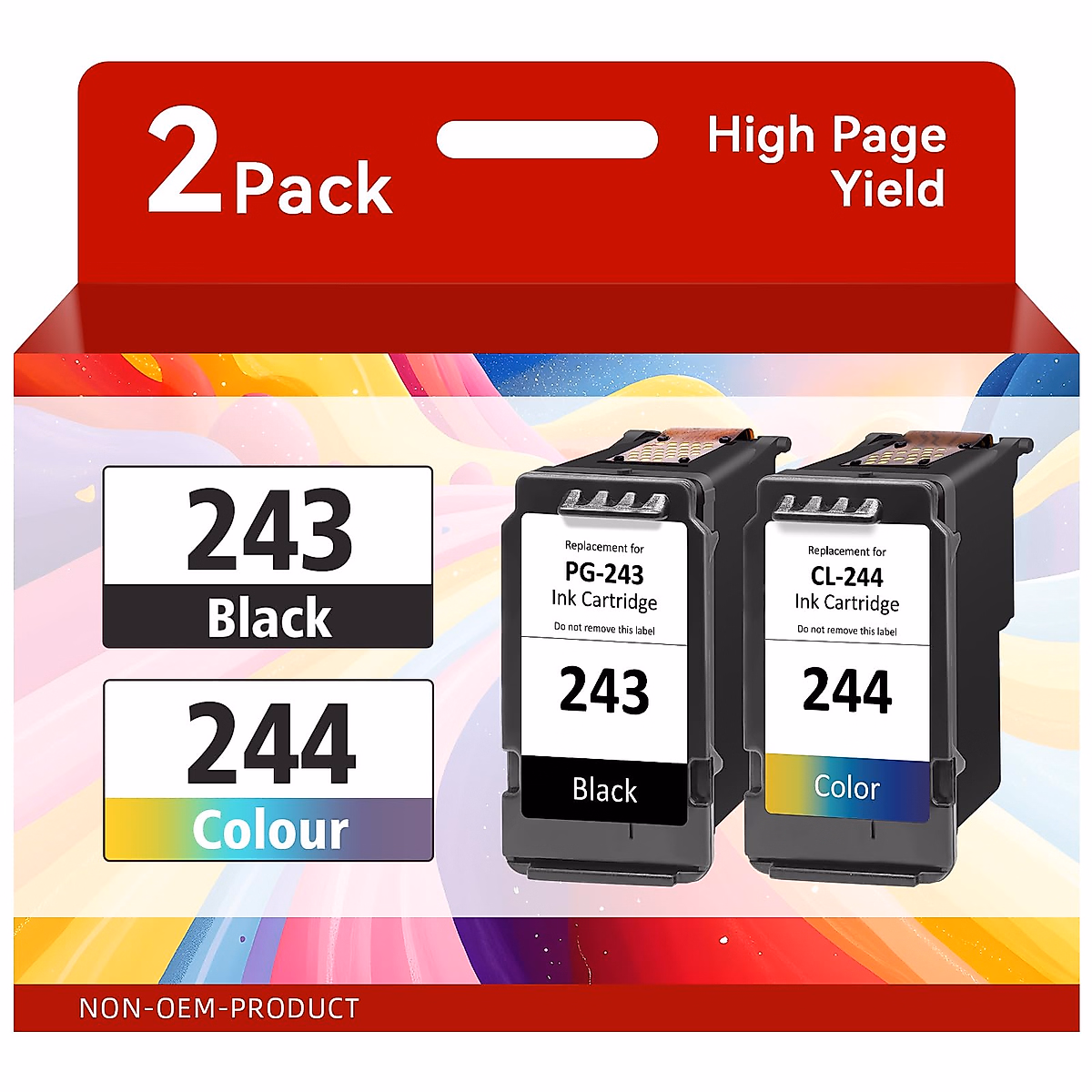 243 and 244 Ink Cartridges Combo Pack, ATOPINK Remanufactured Ink Cartridge Replacement for Canon PG-243 CL-244 (Black, Color) | for Pixma TR4520 MG3022 MX490 MG2522 MG2520 TS202 TR4527 MG2920 Printer