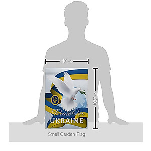 Ukrainian Decorations Home Decor Banner Room Wall Art Patio Lawn Front Porch Outdoor Small Tapestry Yard Sign Wall Hanging Stand with Bandera de Ukraine Garden Flag Peace Gifts Made In USA