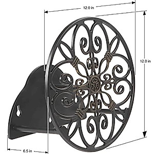 Liberty Garden Products 670 Wall Mounted Decorative Hose Butler, Holds 125-Feet of , Black