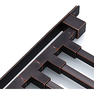 ELLO&ALLO Oil Rubbed Bronze Swing Out Towel Rack for Bathroom Holder Wall Mounted Towel Bars with Hook 3-Arm