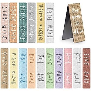 48 Pieces Inspirational Magnetic Bookmarks 16 Designs Motivational Magnetic Page Markers Magnet Book Markers Clips with Inspirational Messages for Home Office Students Teachers School Supplies