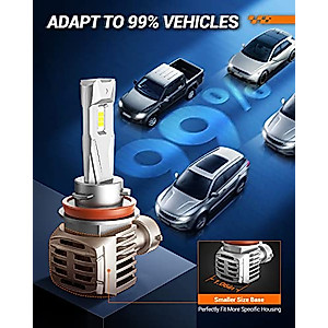 SEALIGHT 5202 Fog Lights Bulbs Bundle 9005 H11 LED Bulbs Combo, 240W 44000 Lumens H11/H9/H8 9005/HB3 LED Bulbs, 700% Brightness Over 60,000-Hours Lifespan, 3-Min Installation Halogen Replacement Kit