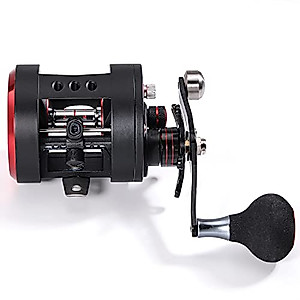 Sougayilang Round Baitcasting Reel with Star Drag Reinforced Graphite Body, Baitcaster Reel for Catfish and Salmon, Inshore Conventional Reel-Right Handle