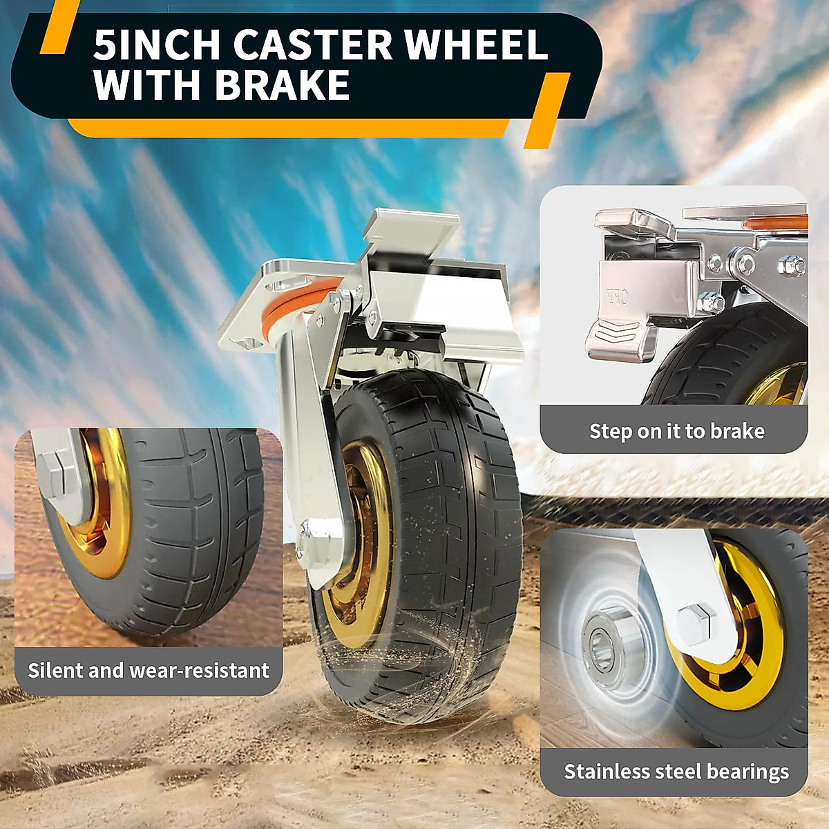 Flatbed Cart, 36x24 Inch Folding Platform Trucks with 2000LBS Weight Capacity Heavy Duty Dolly Cart Feature 5Inch Caster to Handle Large and Heavy Loads Foldable Platform Cart Easy to Store