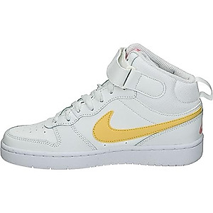 Nike Court Borough Mid 2 (GS) Unisex Adult, 6 US, Summit White/Topaz Gold, 4 Big Kid