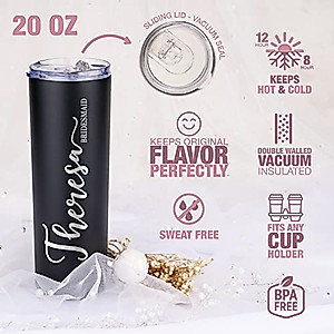 Bridesmaid Gifts Set of 5, Personalized Bridesmaid Tumbler W/ Name and Title, - 8 Vivid Colors, 5 Designs - 20 Oz Engraved Skinny Tumbler W/ Straw Set, Bridal Shower Gift, Bridesmaid Proposal Gifts