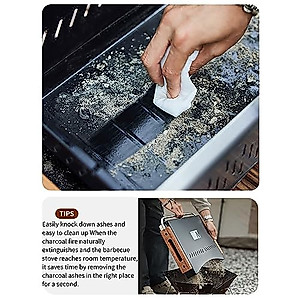 Naturehike Charcoal Grills Portable Charcoal Grill BBQ Grill Small Folding Tabletop Grill Mini Stainless Steel Outdoor Cooking Propane Grill Camping Beach Traveling Picnic Backyard (Gray)