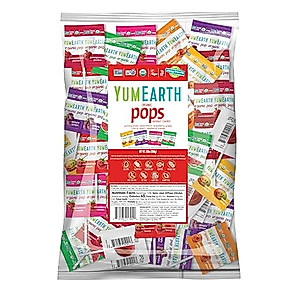 YumEarth Organic Pops Variety Pack, 250 Fruit Flavored Favorites Lollipops, Allergy Friendly, Gluten Free, Non-GMO, Vegan, No Artificial Flavors or Dyes
