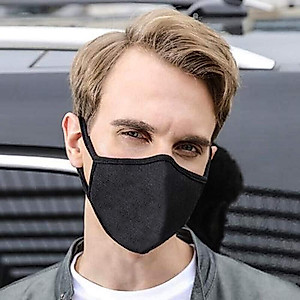 Fashion Protective, Unisex Black Dust Cotton Facial & Mouth Covering, Washable, Reusable Cotton Fabric for Cycling Travel Outdoors (12-Pack Black) …