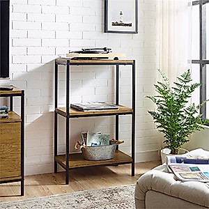 Eden Home 3-Tier Transitional Wood Bookshelf with Open Shelves in Oak Brown