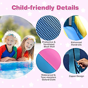 BOUNTECH Inflatable Water Slide, Candy Water Bounce House with Waterslide Wet Dry Combo for Kids Backyard Party Fun w/480W Blower, Splash Pool, Water Slides Inflatables for Kids and Adults Gifts