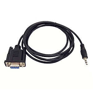 Qaoquda DB9 9 Pin Female to 3.5mm Male Plug Serial Cable RS232 to 1/8 inch Conversion Cable Cord- 6FT/1.8M