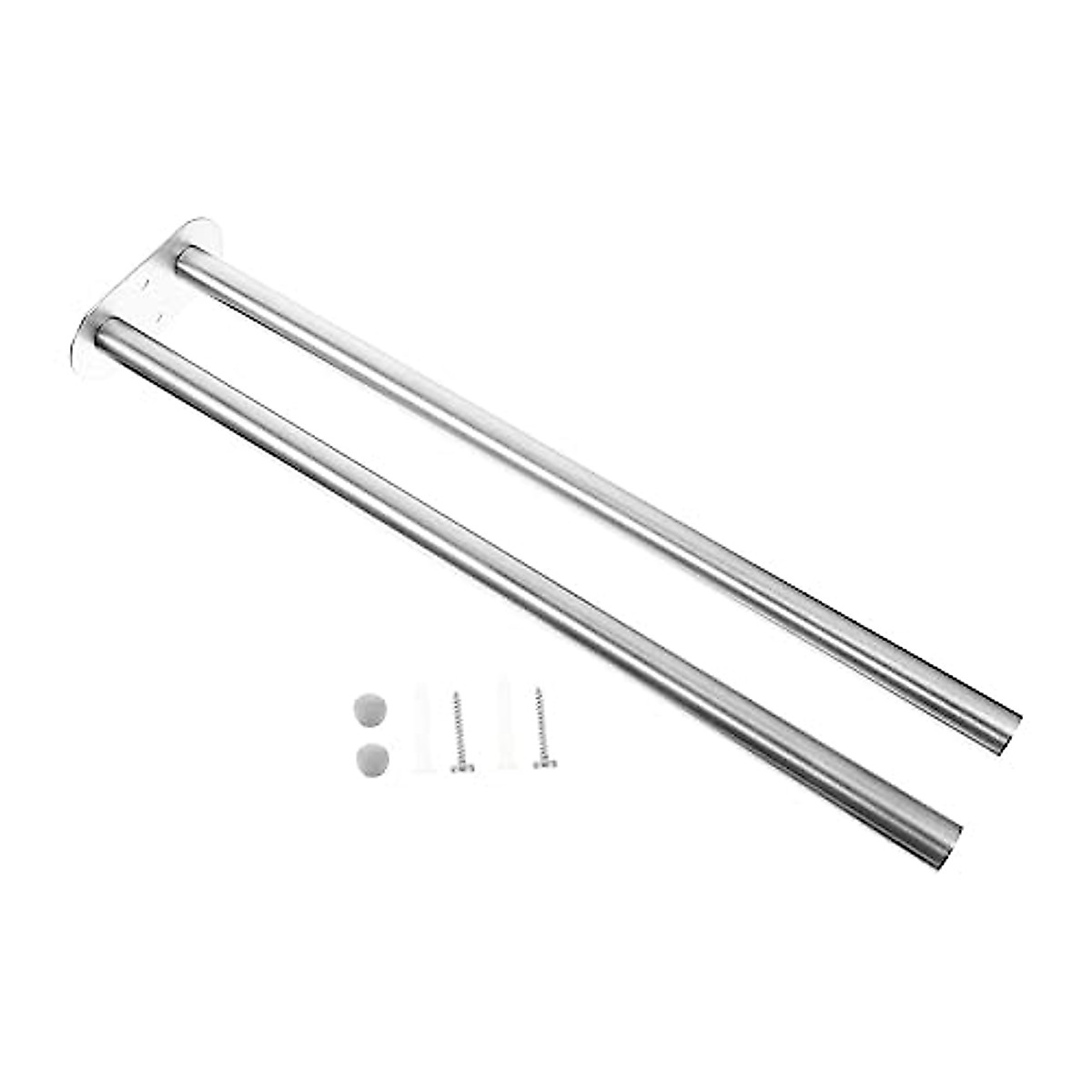 Garneck Double Bar Towel Rack Dish Cloth Rack Punched Rack Bath Towel Hooks Convenient Towel Mount Hook Kitchen Towel Mounted Towel Holder Towel Bar Silver 304 Stainless Steel