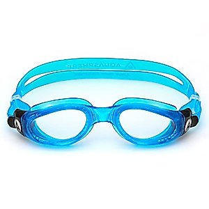 Aqua Sphere Kaiman Adult Swimming Goggles - The Original Curved Lens Goggle, Comfort & Fit for the Active Swimmer | Unisex Adult, Clear Lens, Light Blue/Transparent Frame, EP3004100LC