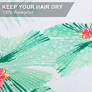 Shower Cap - 2 PCS Waterproof Luxury Shower Caps for Women Reusable Bath Hair Cap Fashion Bowknot Shower Hat with Elastic Easy to Wear Suitable for Long Short Curly Hair