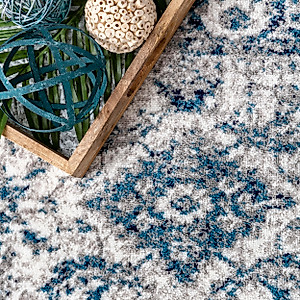 nuLOOM Vintage Anaelle Area Rug, 5' x 8', Blue, Rectangular, 0.3" Thick