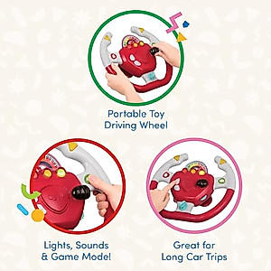 Battat – Interactive Steering Wheel – Portable Car Toy – Kids Games & Songs – Toddler Road Trip – 2 Years + – Geared To Steer