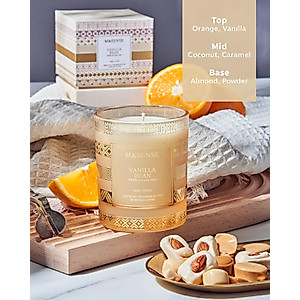 M&SENSE Vanilla Bean Scented Candles for Home Luxury Candle Gift Set, House Warming Gifts New Home, 7.4 oz 45 Hours Slow Burning, Natural Soy Candle for Home Scented