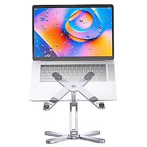 MCHOSE Laptop Stand with 360 Rotating Base,Foldable Laptop Riser for Desk, Compatible with Air, Pro, Dell, HP, Lenovo More 10-15.6" -Silver