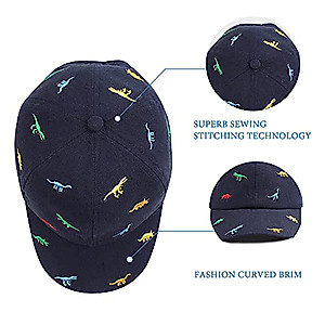 Cotton Toddler Summer Cap Dinosaur Kids Trucker Hat Boys Girls Sun Baseball Caps (Navy, 2-5 Years, 2_Years)