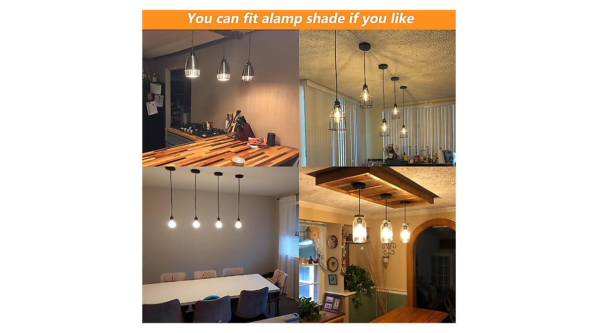 Elibbren Industrial Mini Pendant Light Kit - Vintage Black Ceiling Fixture