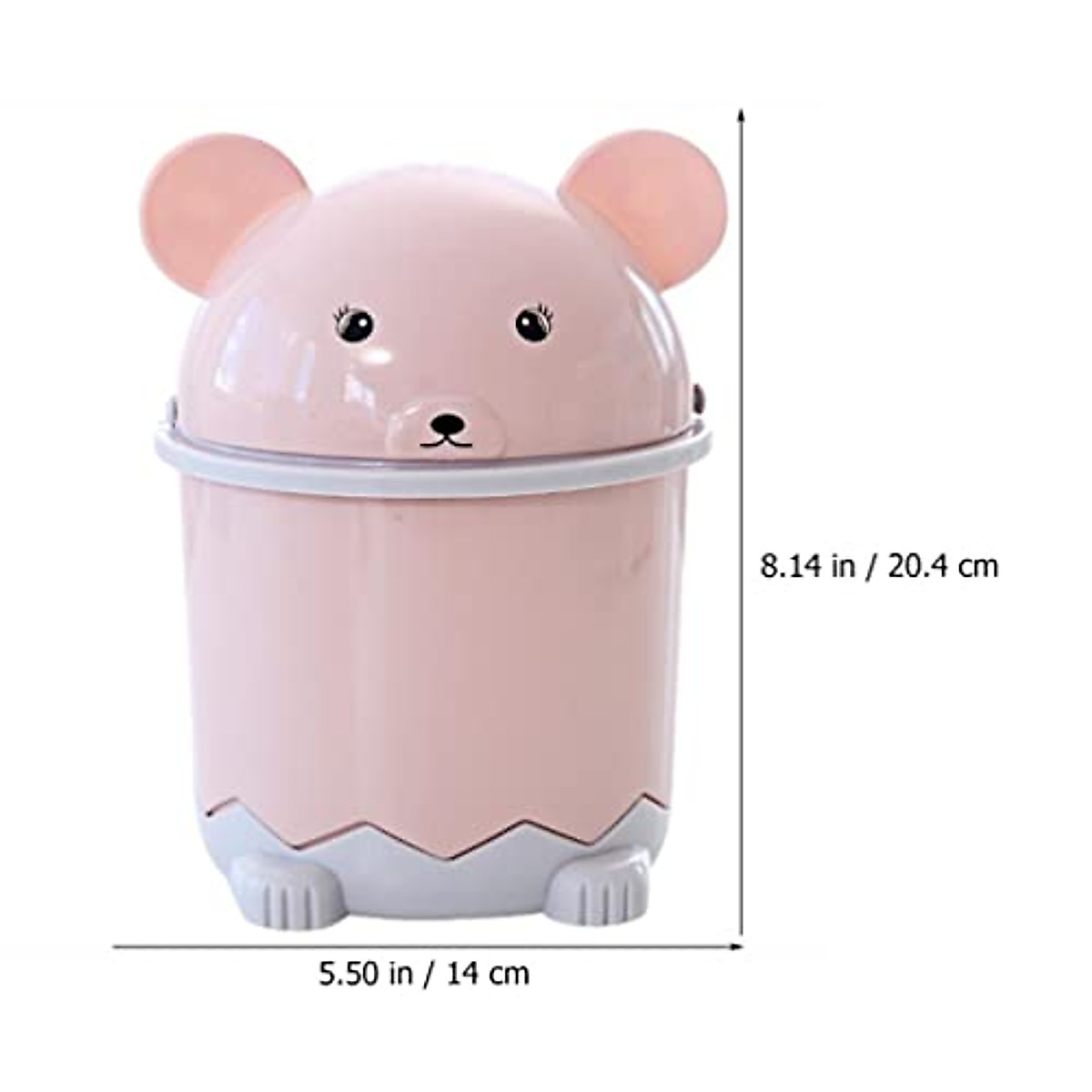 Operitacx 3Pcs Plastic Mini Wastebasket Trash Can with Swing Lid Tiny Desktop Waste Garbage Bin for Home Office Kitchen Vanity Tabletop Bedroom Bathroom Blue Green Pink