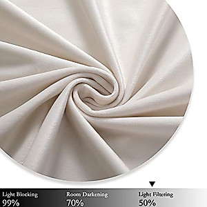 Cream White Velvet Curtains 96 inches Long Soft Velvet Curtains Grommet Velvet Thermal Insulated Curtains Window Treatment for Bedroom Light Filtering Velvet Curtains Set of 2 Panels Cream