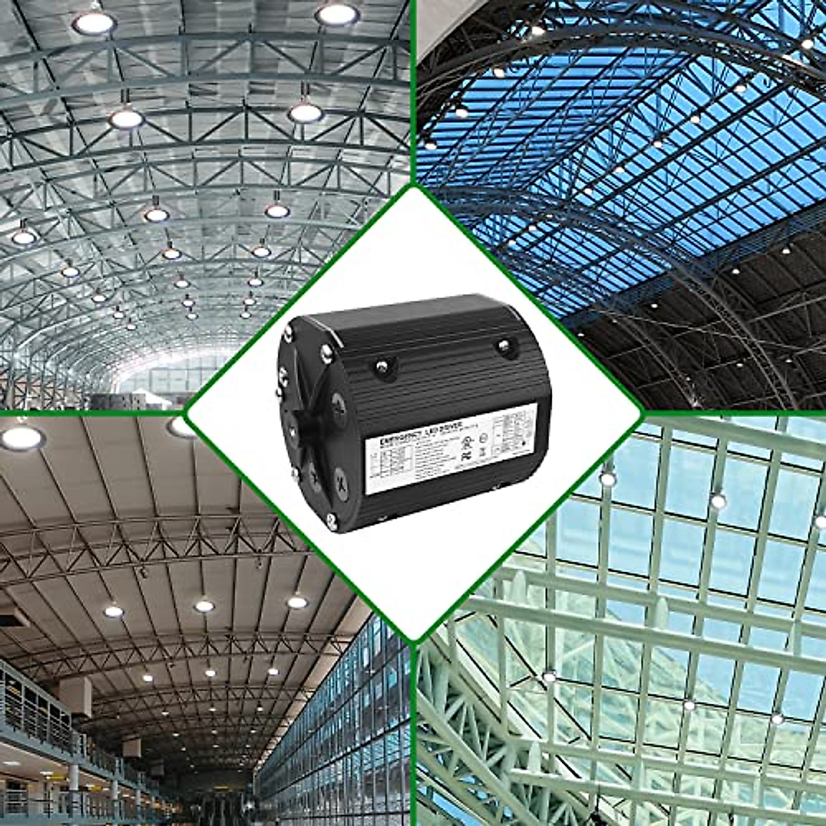 40W Emergency LED Driver AC Input 100-347V Output DC170V Emergency Backup Battery Emergency Driver for UFO LED HIGH Bay Light UL Listed