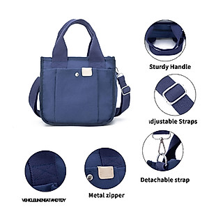 Small Canvas Tote Bag with Zipper, 2023 Canvas Multi-Pocket Crossbody Bag Purse Top Handle Satchel Handbags