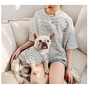 Dog and Owner Matching T-Shirts Family Clothes for Dog Pitbull Dog Clothes Shirt for PaPa and Mama- Mom and Pet Shirt are Sold Separately (Pet-3XL, White)