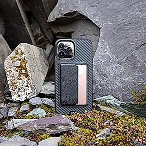 Mous – MagSafe Compatible Wallet Card Holder – Cell Phone Magnetic Wallet for iPhone 14/13/12 Series Phones – MagSafe Compatible Accessory - Black Leather