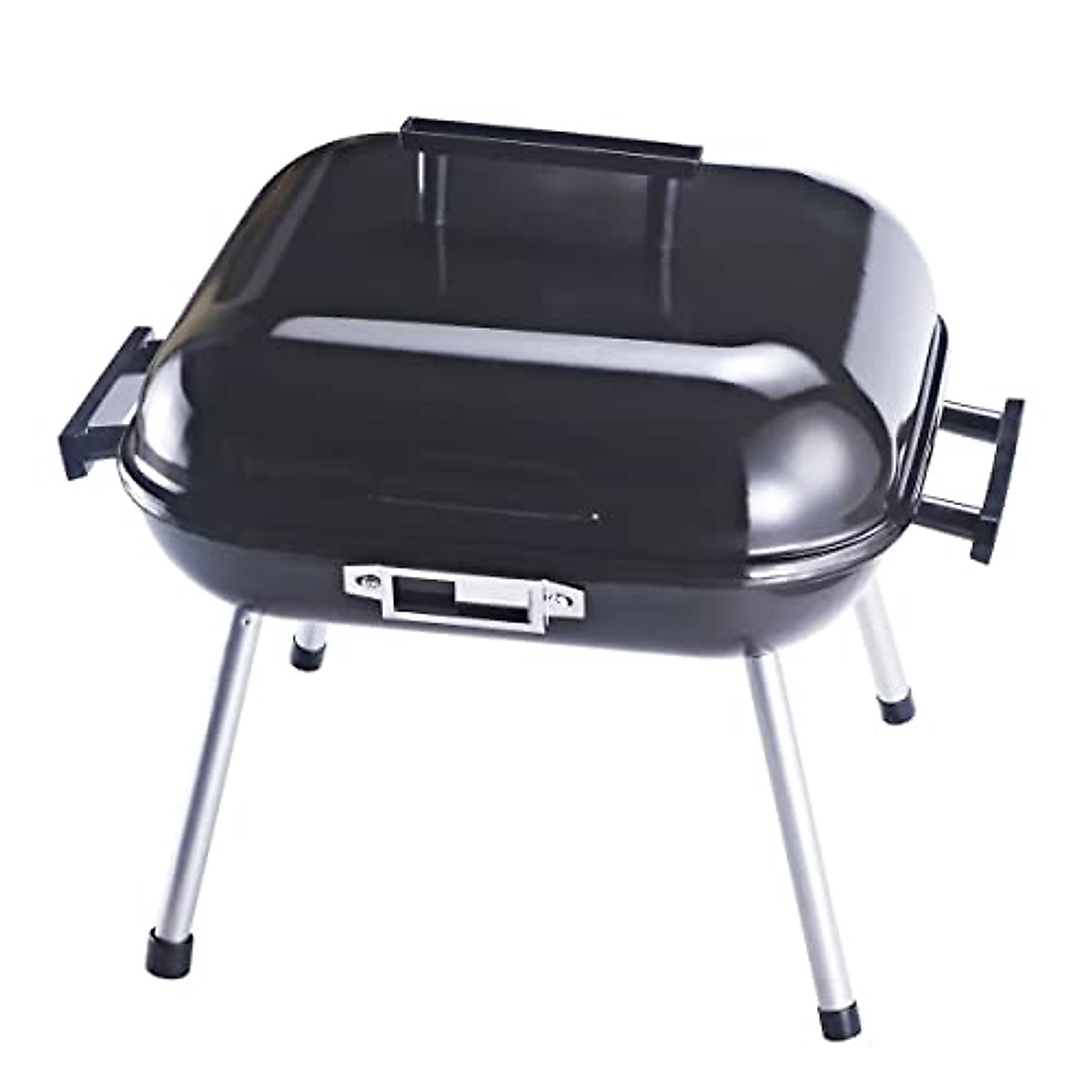J&V TEXTILES BBQ Square Grill, 14 Inch Portable Charcoal Grill, Lightweight Grill for Barbecue Party, Dual Vents for Temp & Charcoal Control