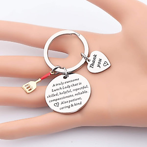 Lunch Lady Keychain School Lunch Lady Gifts Cafeteria Worker Keychain Thank You Gift for Restaurant Server Canteen Operators (truly awesome lunch lady)