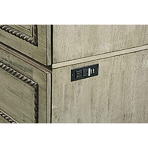 Mega Solutions Venetian Murphy Cabinet Bed with Deepest Storage Drawer On The Market and USB Charging Station (Queen, Antique Oak)