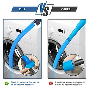 PetOde 2 Pieces Dryer Vent Cleaner Kit Compatible with All Vacuum Cleaner, Dryer Lint Brush and Vacuum Hose Attachment with Stretch Universal Connector, Quickly Lint Remover