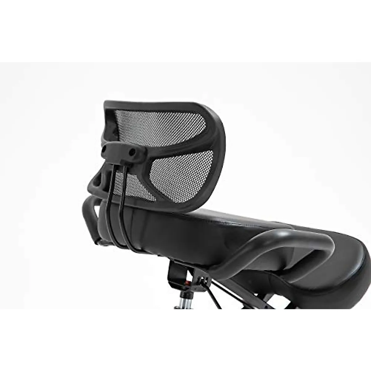 Beautiful Ergonomic Kneeling Chair with Thick Leather Cushions, Pneumatic Height Adjustment, Back Support, Side Handles, Back Pain Relief, Work from Home & Office, Black Stork [Updated August 2021]