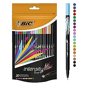 BIC 12 Intensity Fineliner Pen - Assorted Pack of 20